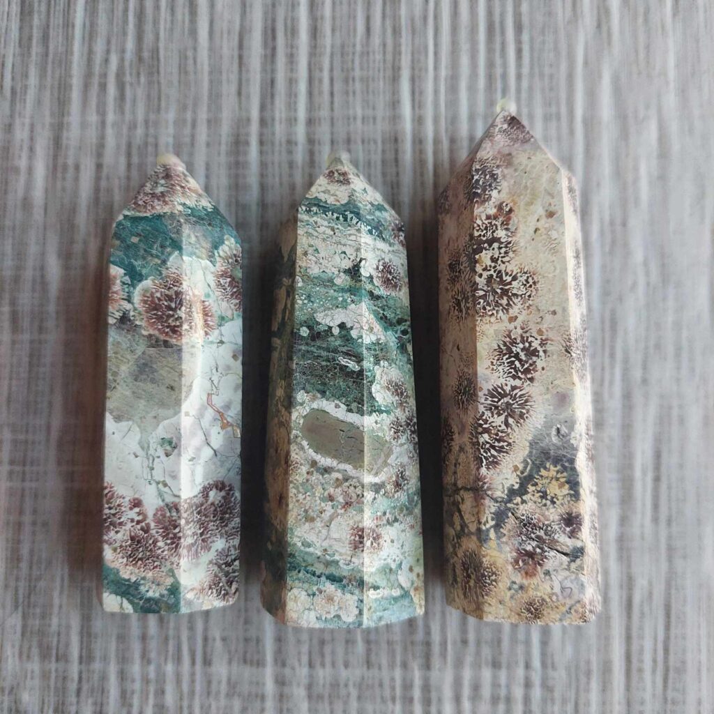 Rainforest Jasper Point (Rhyolite) - Crystal Magik